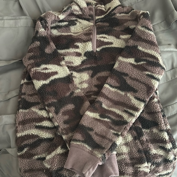 Jackets & Coats | Purple Zebra Print Fleece Sweater | Poshmark